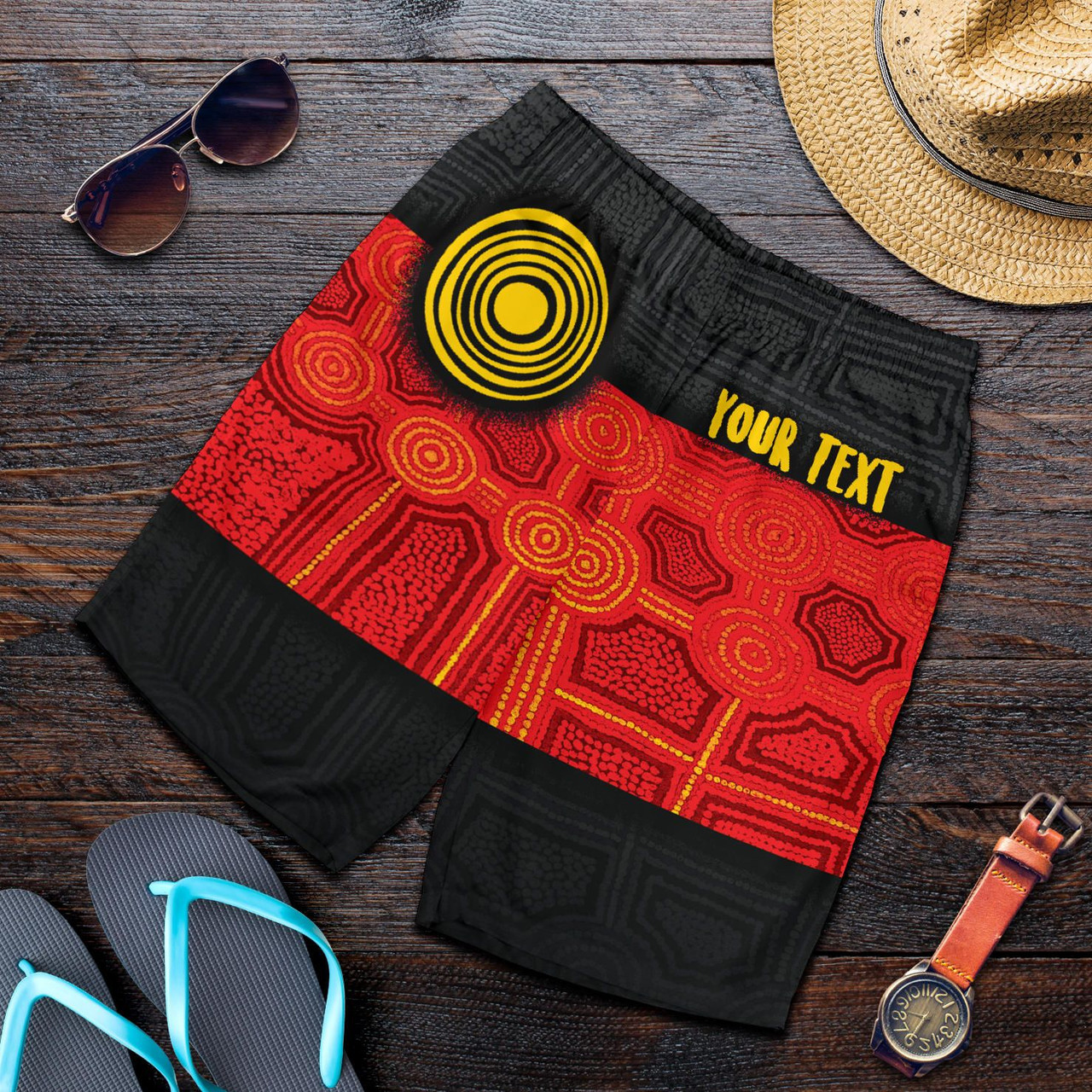 [Custom] Australia Aboriginal Men Shorts - Aussie Indigenous Flag
