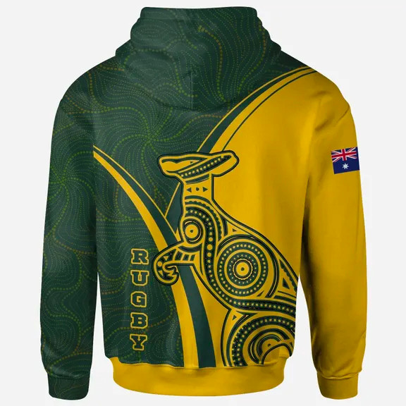 Australia Wallabies Hoodie - Australian Kangaroo & Patterns Dot Art ...