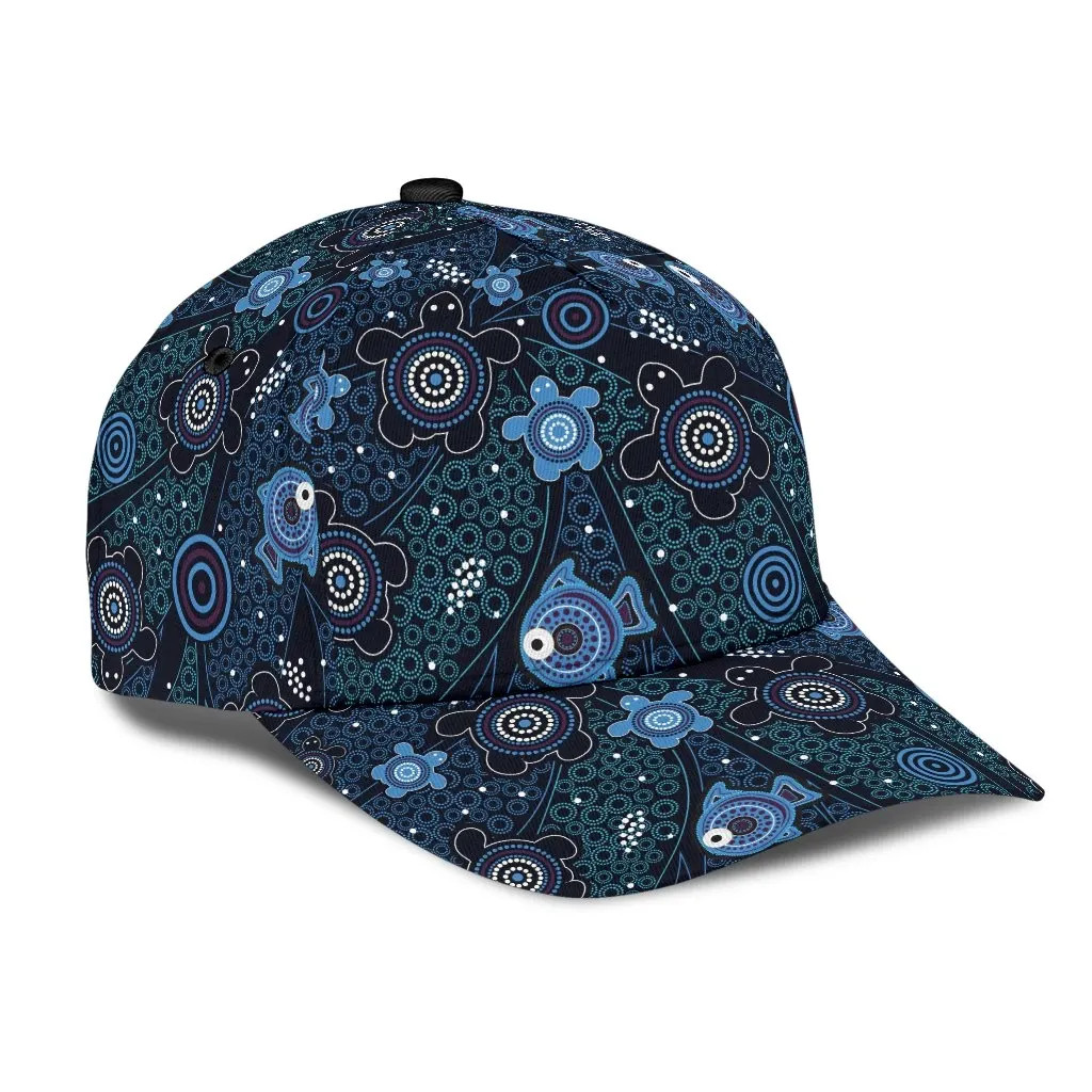 Australia Aboriginal Cap - Aboriginal Art Painting And Turtle