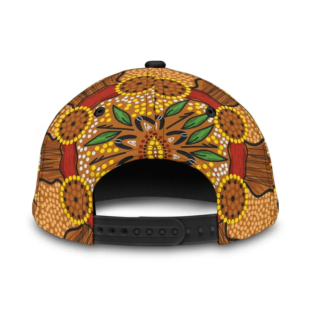 Australia Aboriginal Cap - Aboriginal Dot Art Painting Ver 17