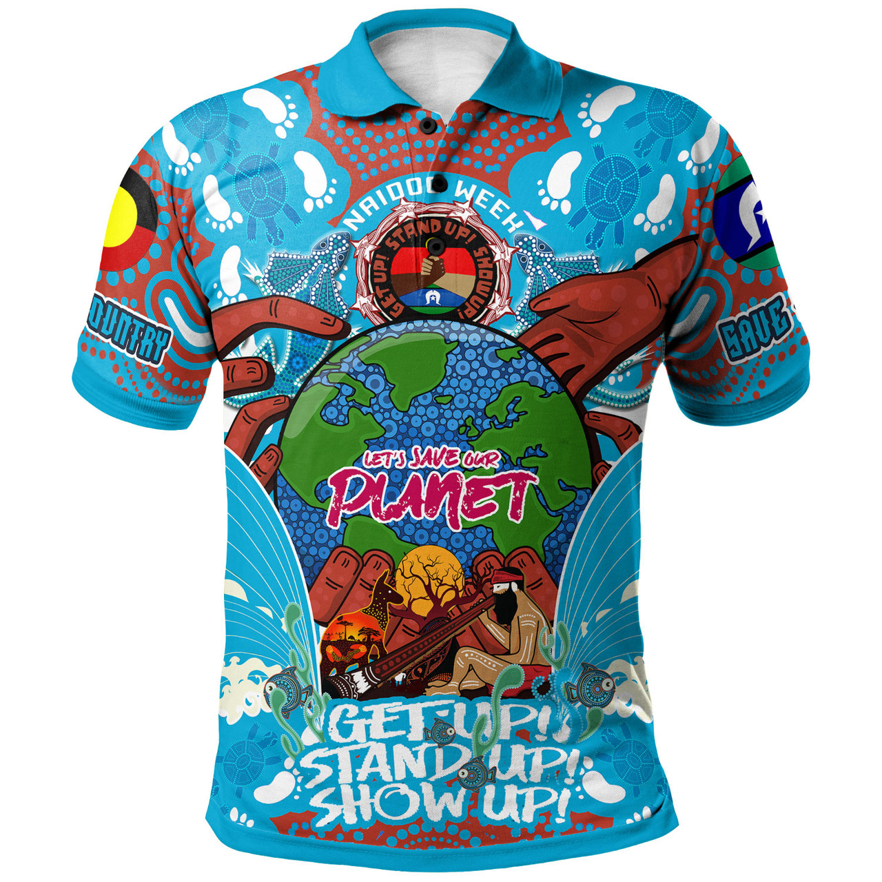 Australia NAIDOC Week Custom Polo Shirt - Let's Save Our Planet ...