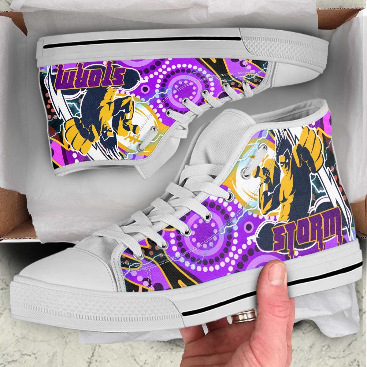 Melbourne Storm High Top Shoes - Melbourne Storm Thunder Indigenous ...