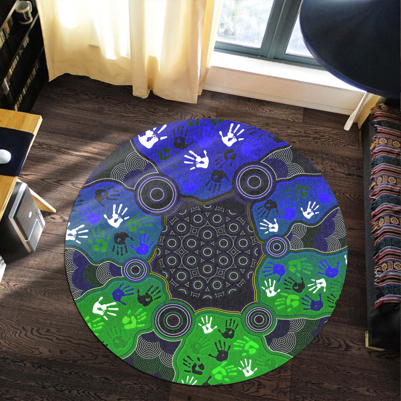 Australia Aboriginal Inspired Round Rug - Aboriginal Inspired Dot ...