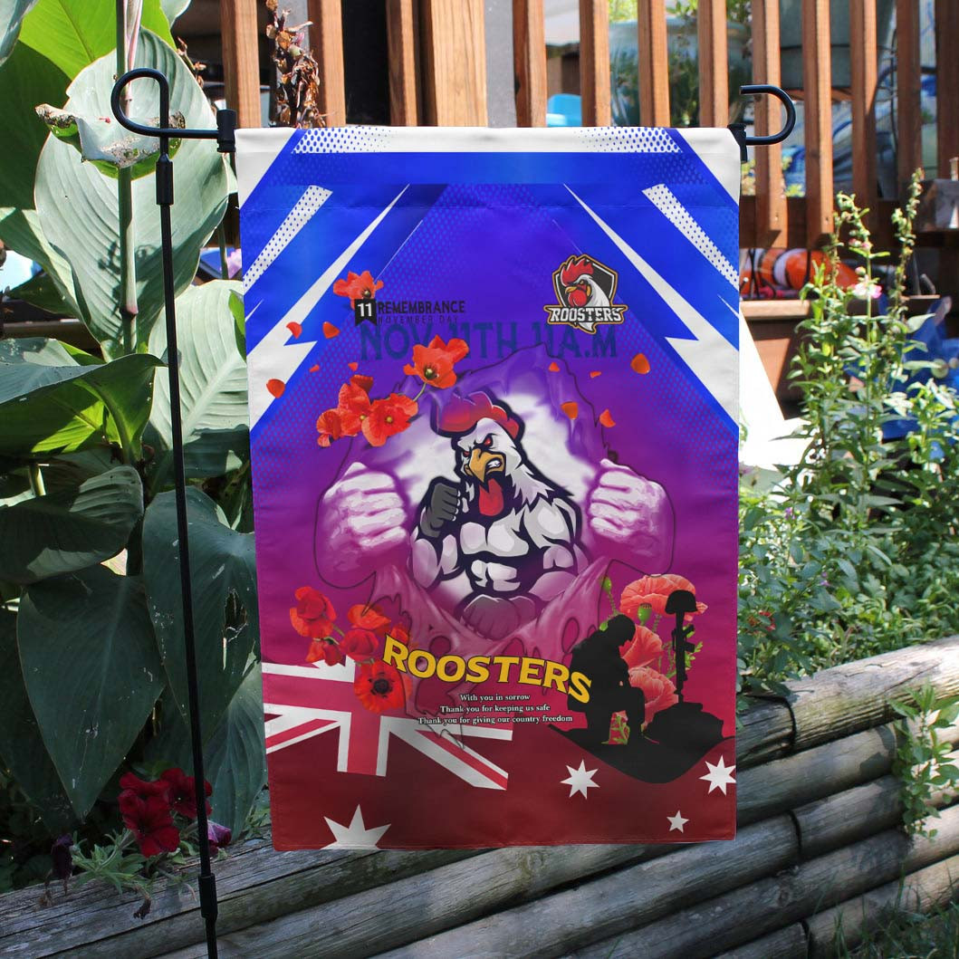Sydney Roosters Flag - Remembrance Day Team Poppies Flag