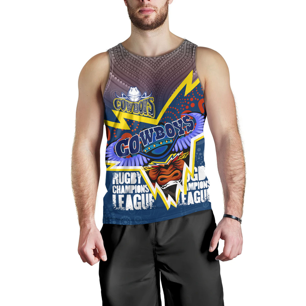 North Queensland Cowboys Custom Men Tank Top - Super North Queensland ...