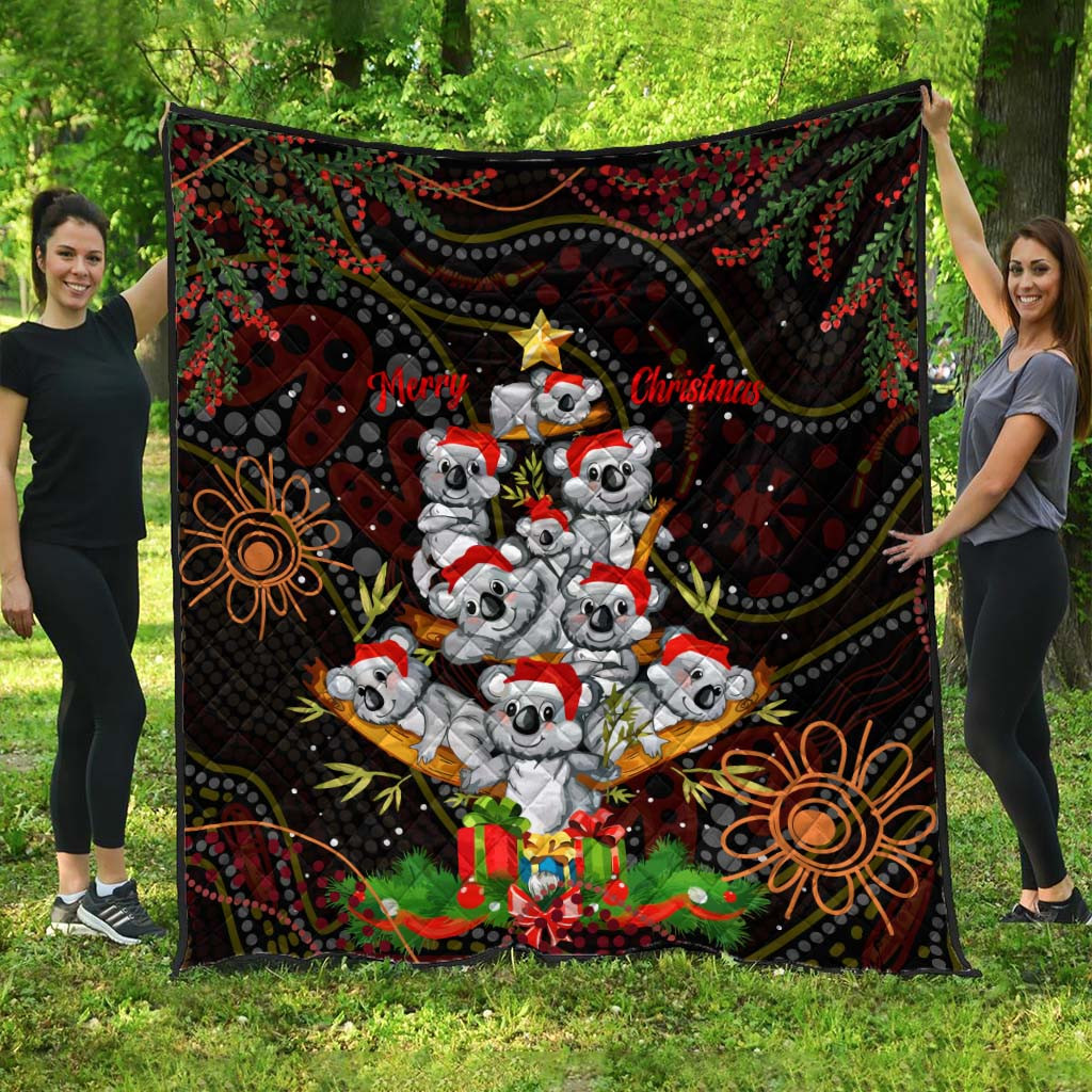 Aboriginal Christmas Quilt - Aussie Koala Christmas Tree with ...