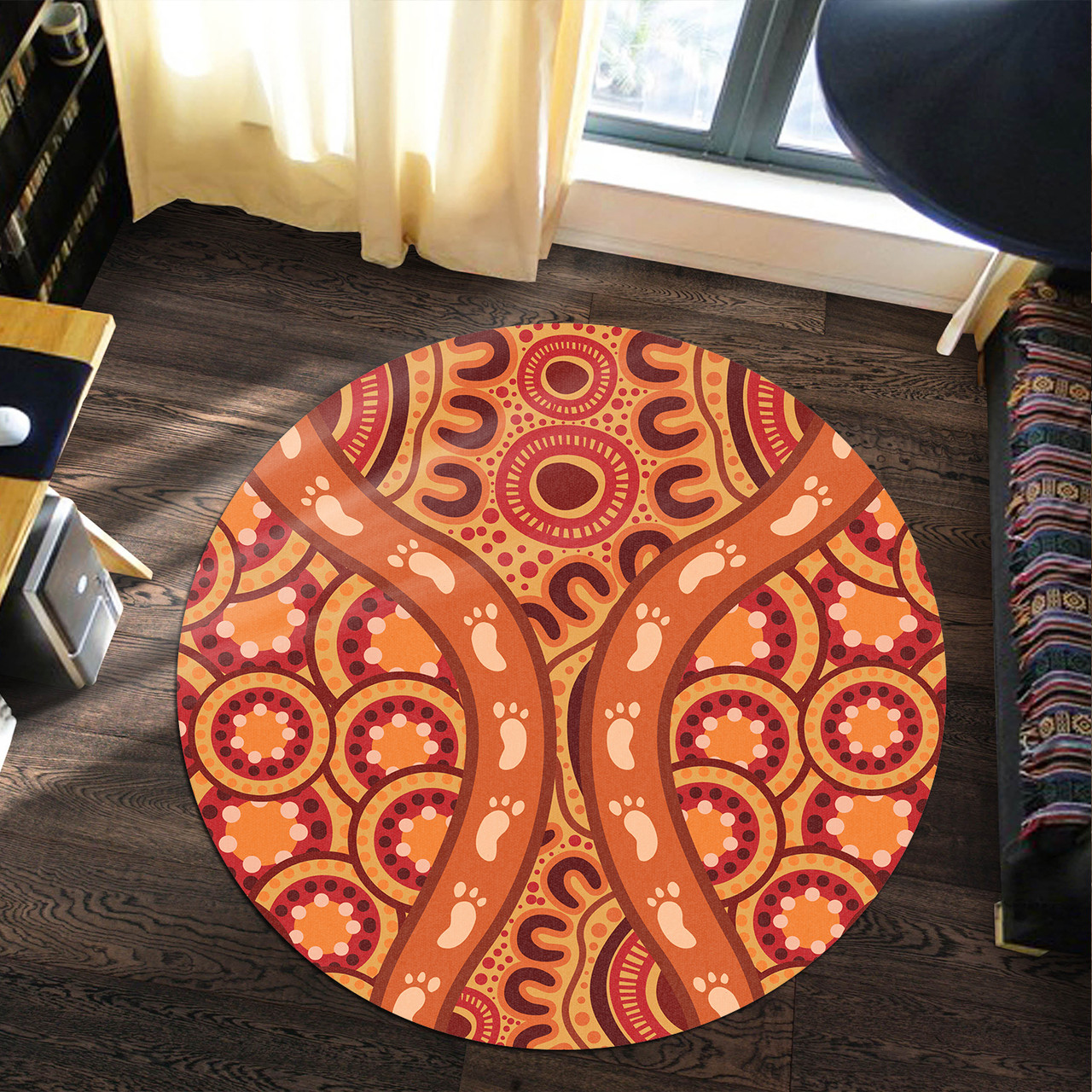 Australia Aboriginal Inspired Round Rug - Indigenous Art Aboriginal ...