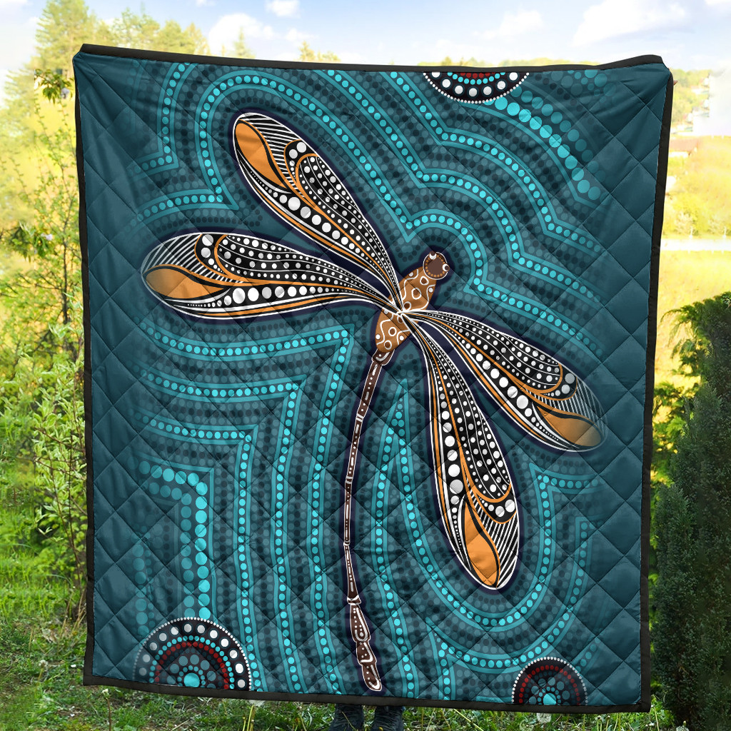 Australia Aboriginal Inspired Quilt - Dragonfly Aboriginal Art Vector ...