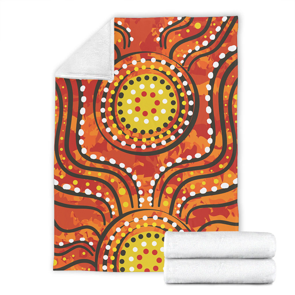 Australia Aboriginal Blanket - Dot Art In Aboriginal Style Blanket