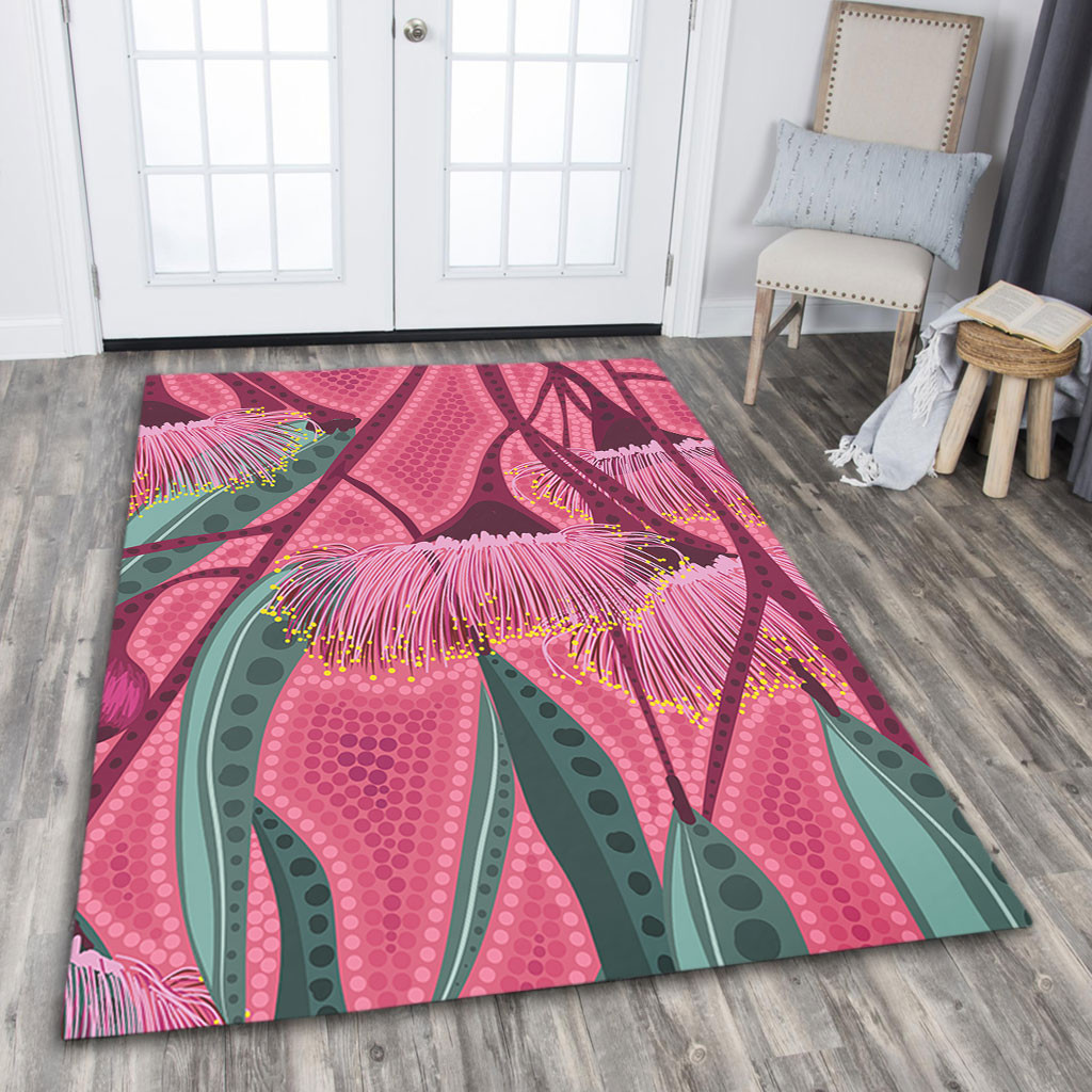 Australia Flowers Aboriginal Area Rug - Aboriginal Dot Art Of ...