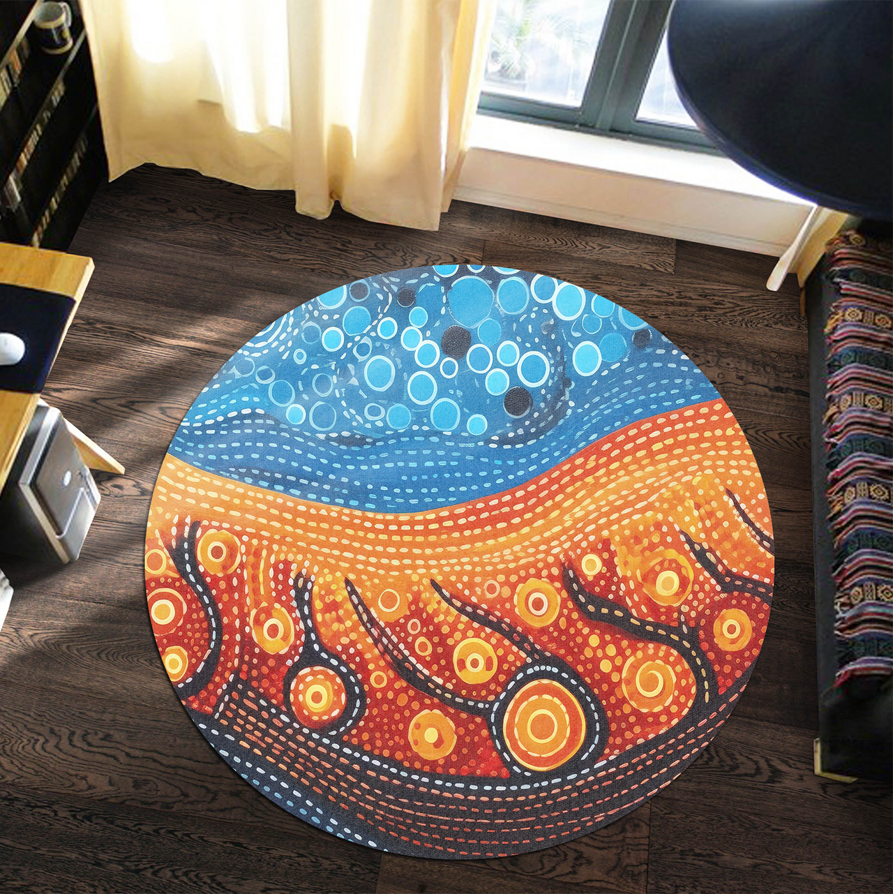 Australia Dreaming Aboriginal Round Rug - Aboriginal Culture Indigenous ...