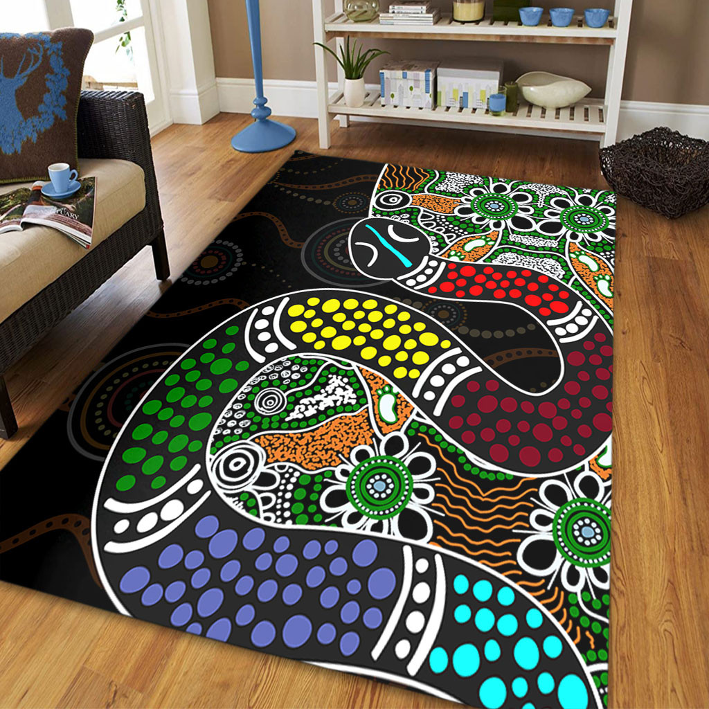 Australia Rainbow Serpent Aboriginal Area Rug - Dreamtime Rainbow ...
