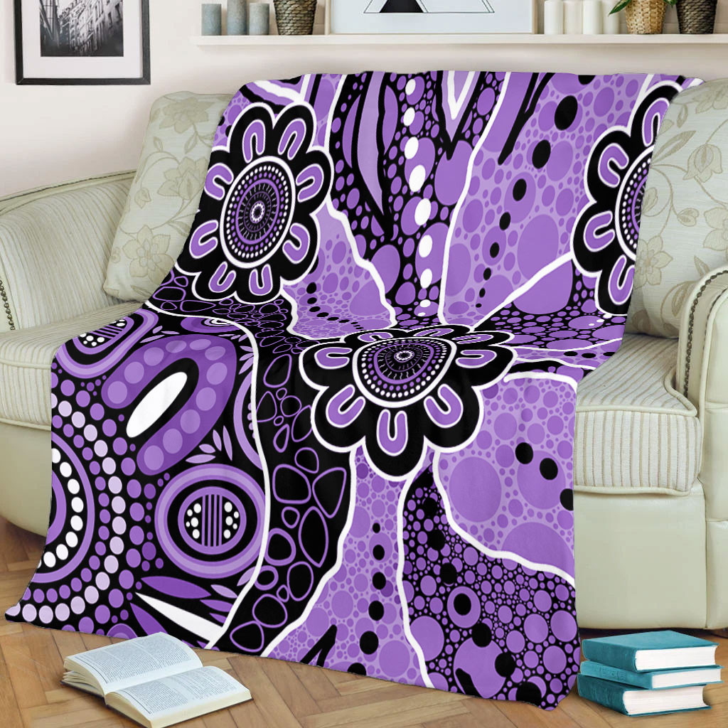 Australia Blanket Aboriginal Design Art Color Purple