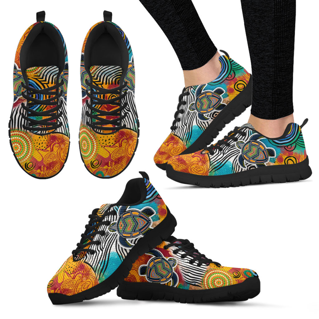 Australia Aboriginal Sneaker - Turtle Indigenous Art