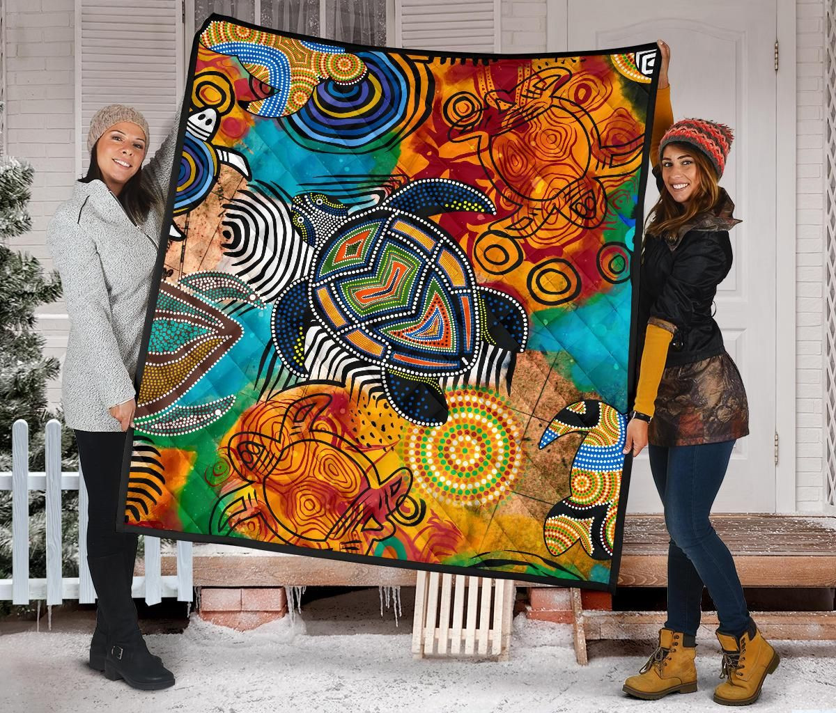 Australia Aboriginal Quilt - Turtle Indigenous Art