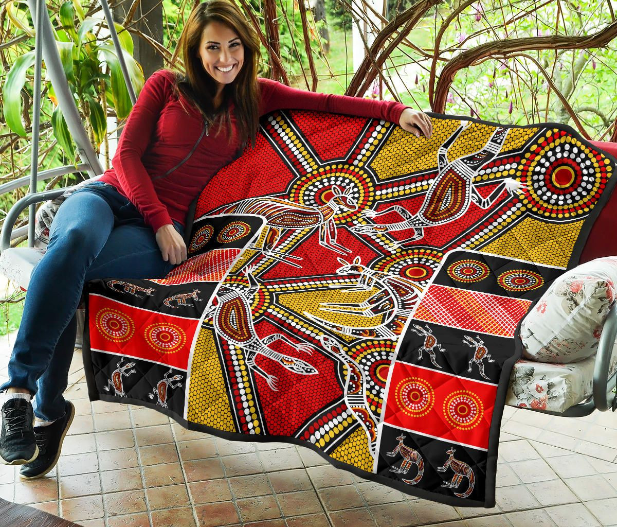 Australia Aboriginal Inspired Quilt - Kangaroo Dot Painting Patterns