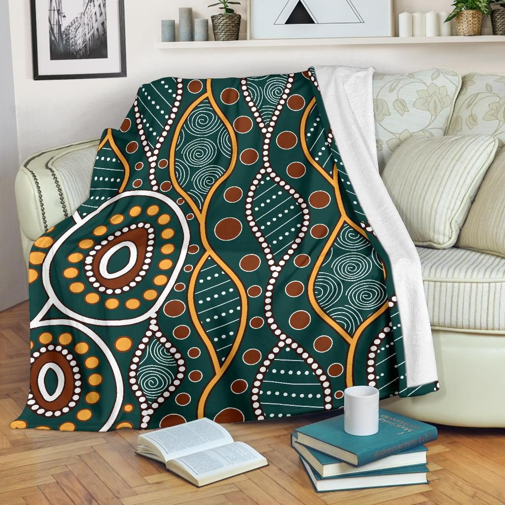 Australia Aboriginal Blanket - Indigenous Patterns Ver09