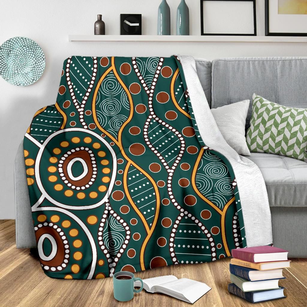 Australia Aboriginal Blanket - Indigenous Patterns Ver09