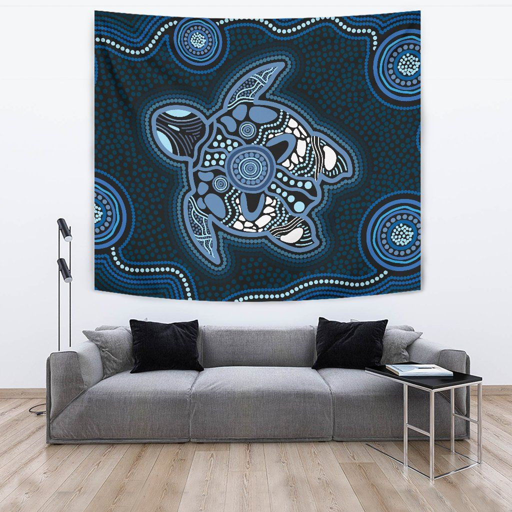 Australia Aboriginal Tapestry - Indigenous Turtle Ver04