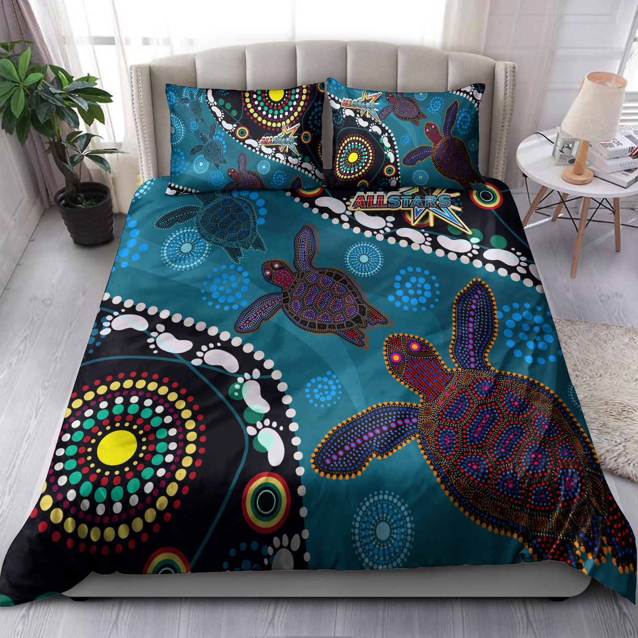 Indigenous All Stars Custom Bedding Set - Dreamtime Turtle With ...