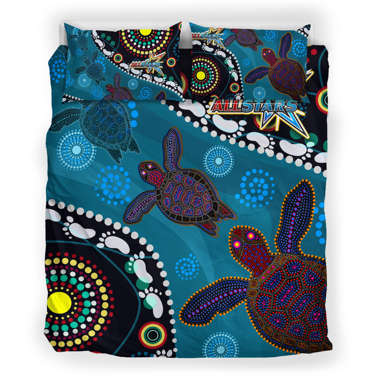 Indigenous All Stars Custom Bedding Set - Dreamtime Turtle With ...