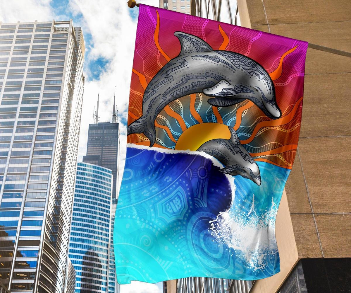 Australia Aboriginal Inspired Flag - Indigenous Dolphin