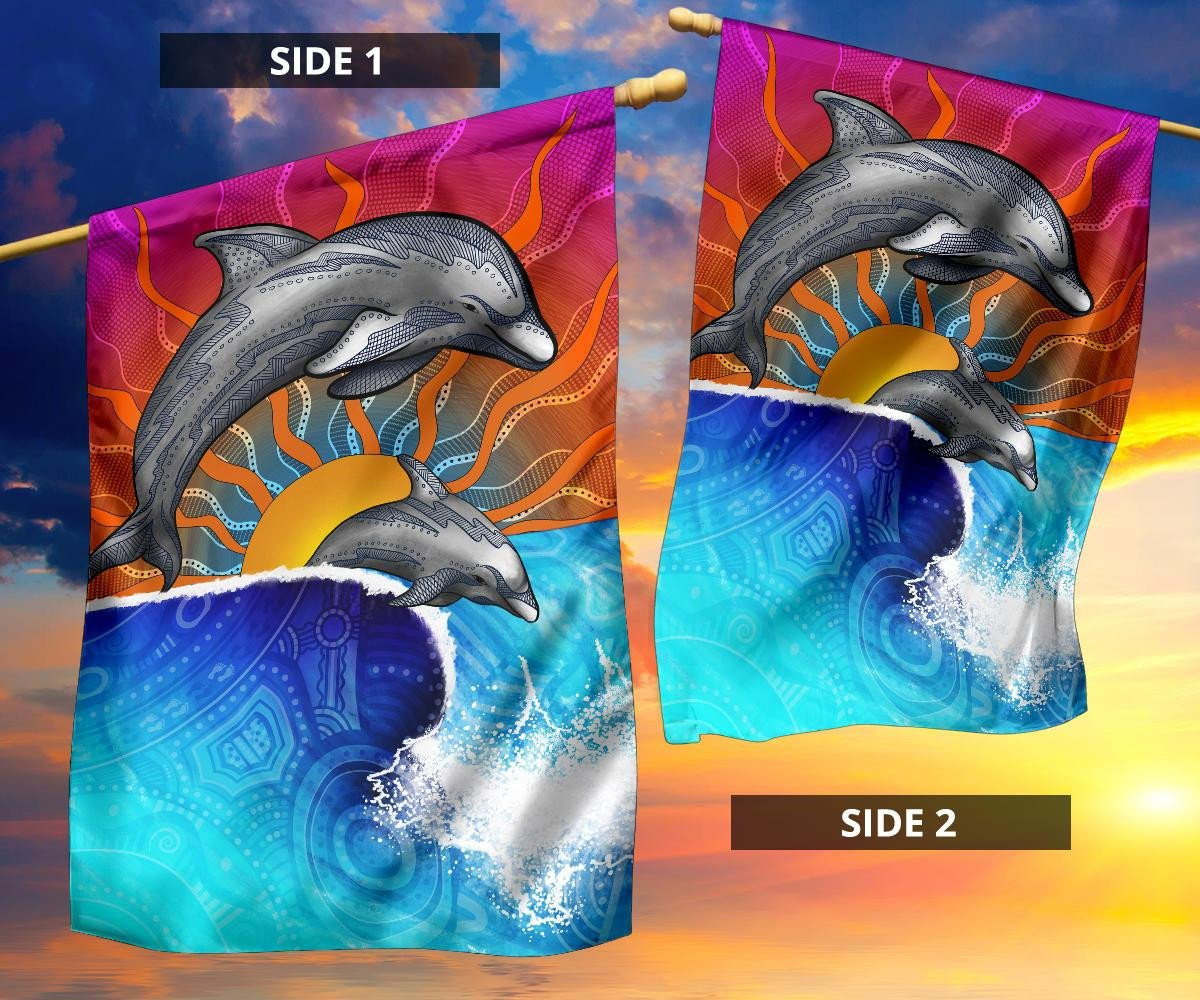 Australia Aboriginal Inspired Flag - Indigenous Dolphin