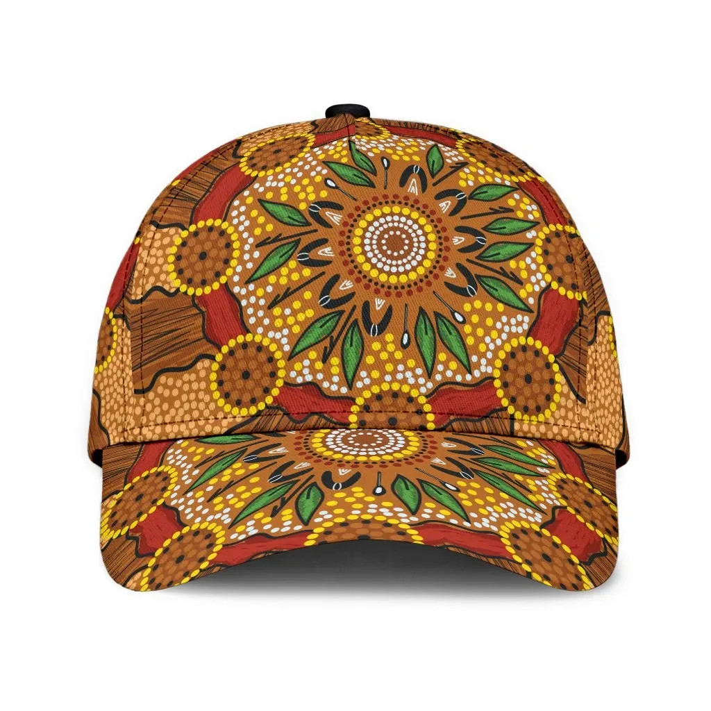 Australia Aboriginal Cap - Aboriginal Dot Art Painting Ver 17