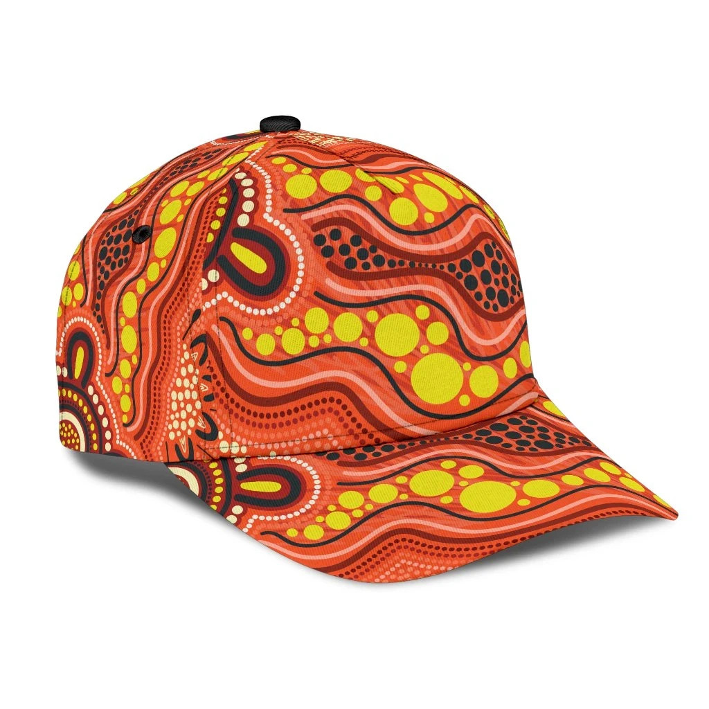 Australia Aboriginal Cap - Aboriginal Dot Art Painting Ver 15