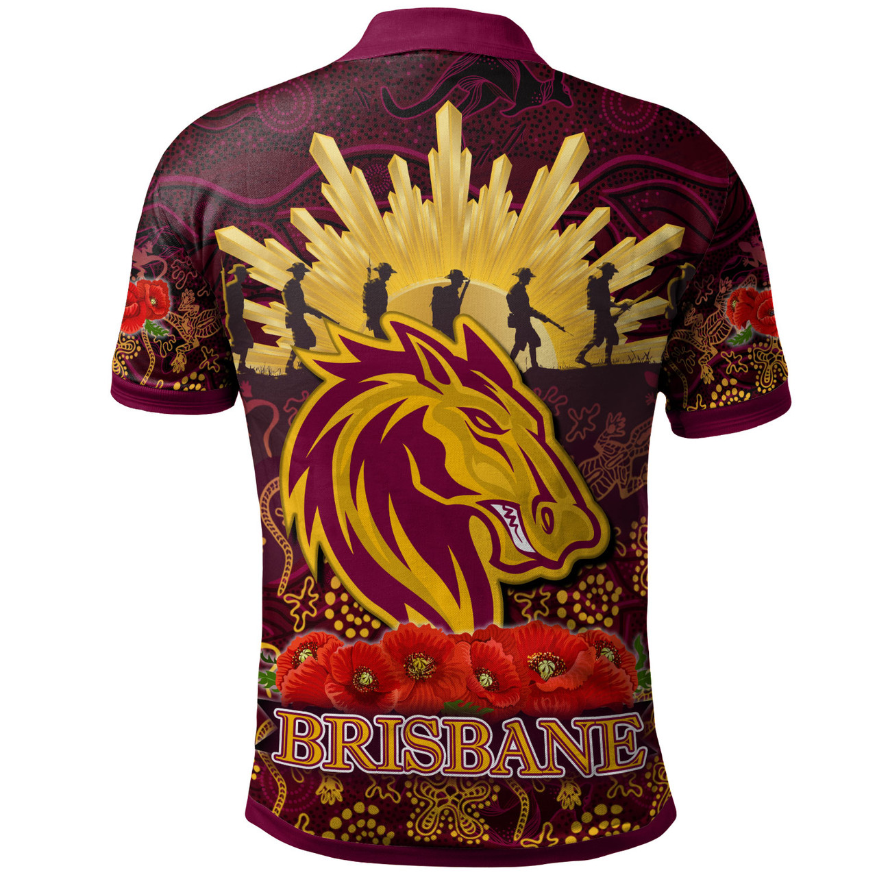 Brisbane Broncos Polo Shirt - Anzac Broncos Animals In Aboriginal ...