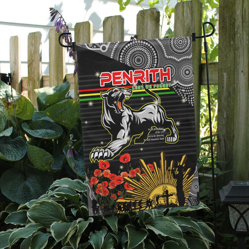 Penrith Panthers Anzac Custom Flag - Penrith Panthers with Poppy Flower ...