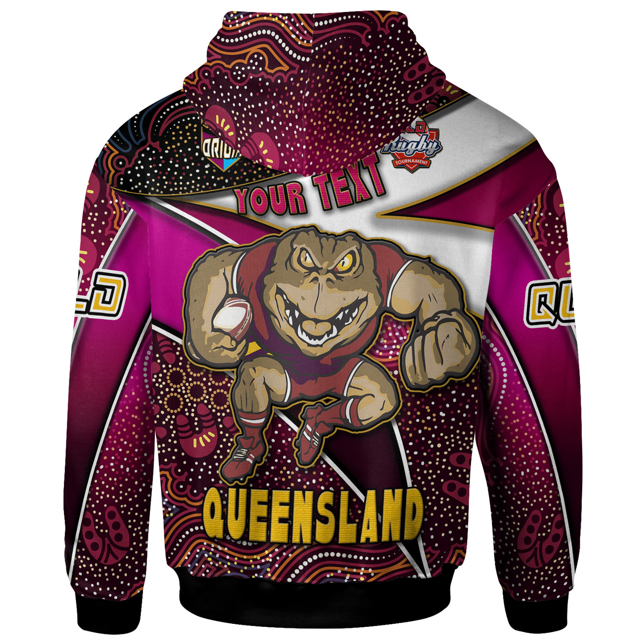 Queensland Team Hoodie - Custom Queensland Maroons With Aboriginal ...