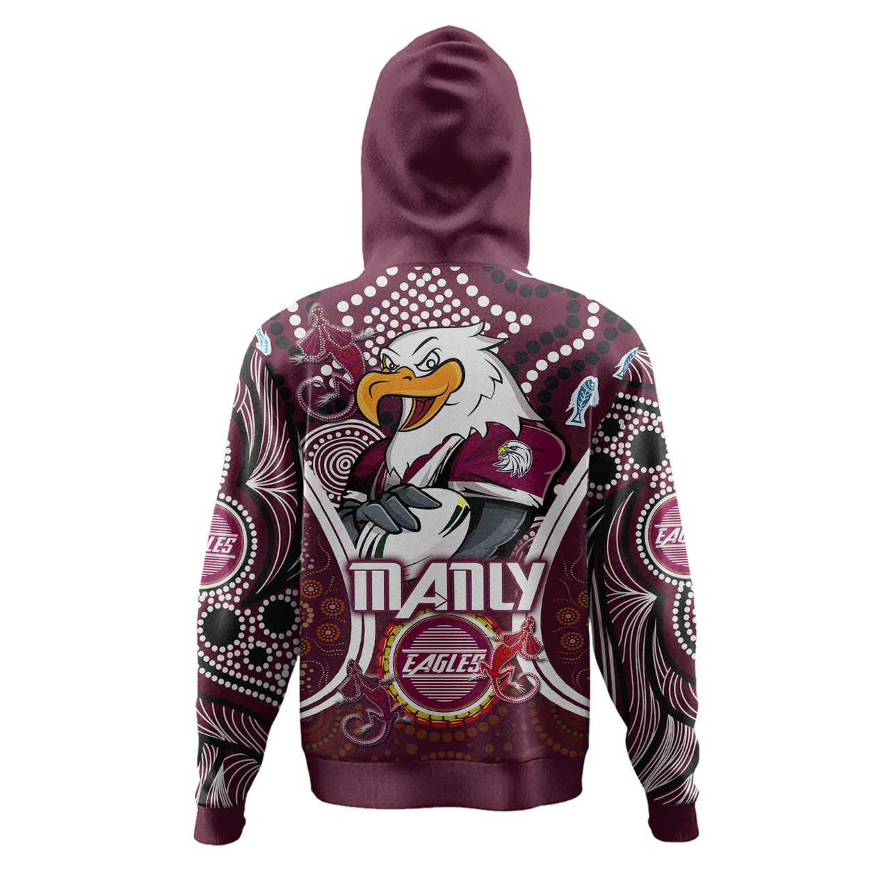 Manly Warringah Sea Eagles Hoodie - Super Manly With Indigenous Culture ...