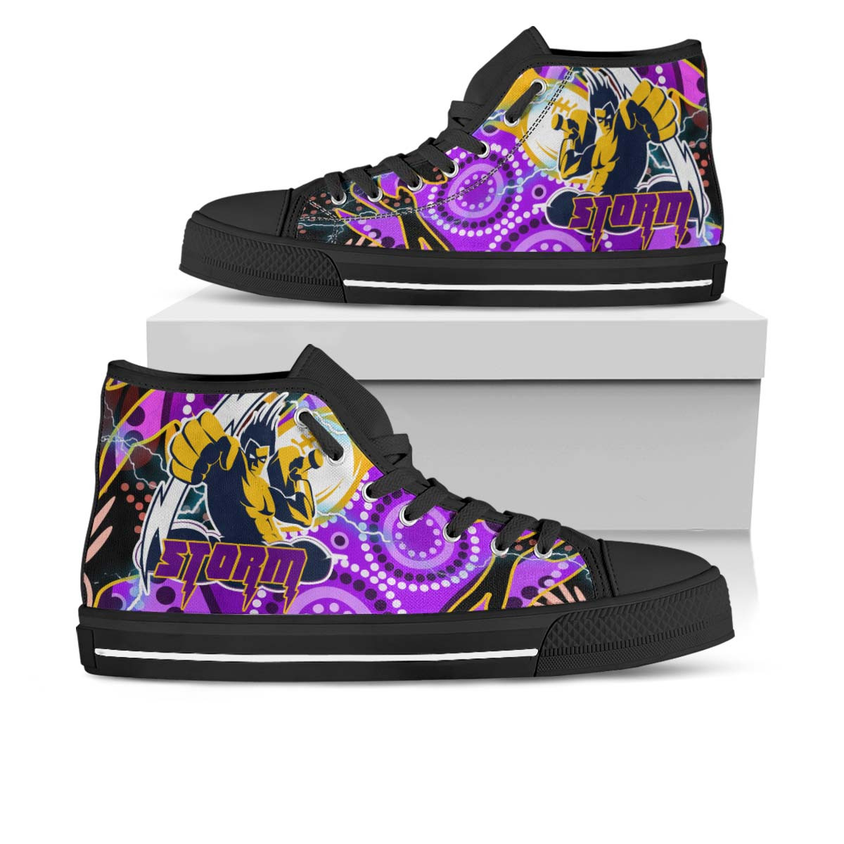 Melbourne Storm High Top Shoes - Melbourne Storm Thunder Indigenous ...