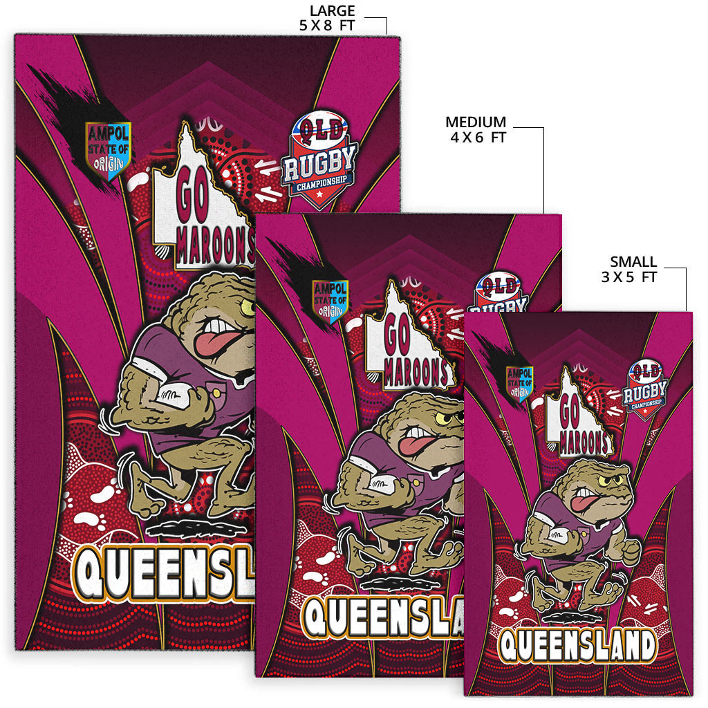 Queensland Team Area Rug - Queensland Maroons Mascot With Aboriginal ...