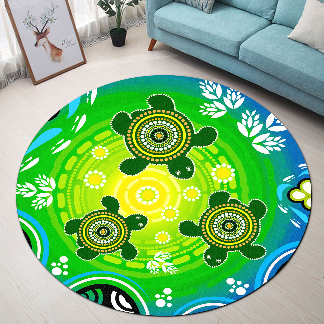 Australia Aboriginal Round Rug - Aboriginal Dot Art Painting Friendship ...