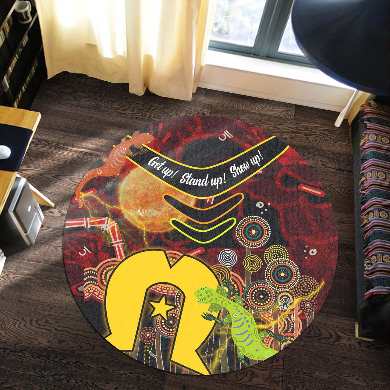 Australia Aboriginal Round Rug - Boomerang Aboriginal Naidoc Week and ...