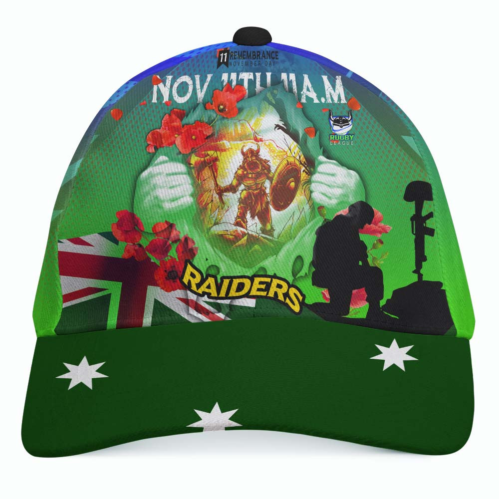 Canberra Raiders Cap - Remembrance Day Team Poppies Cap