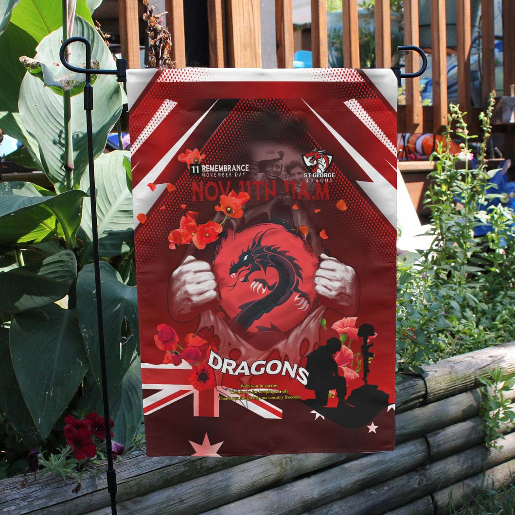 St. George Illawarra Dragons Flag - Remembrance Day Team Poppies Flag