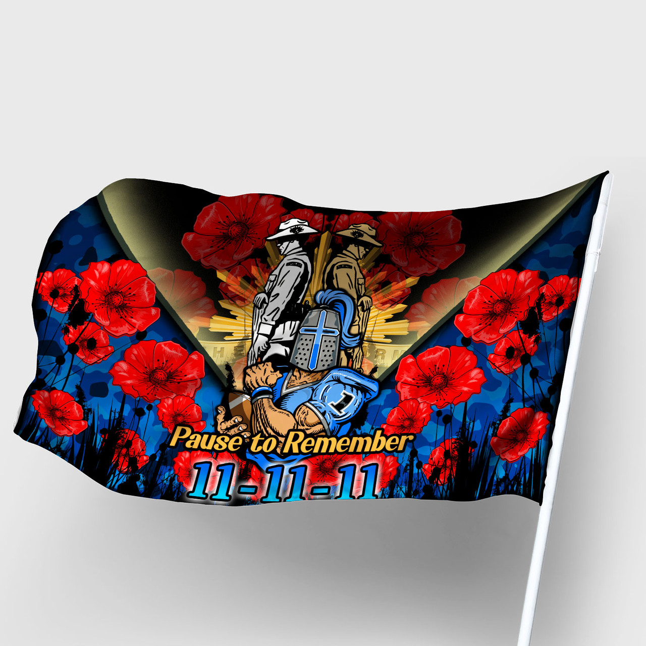 Gold Coast Titans Flag - Remembrance Day Pause To Remember Flag