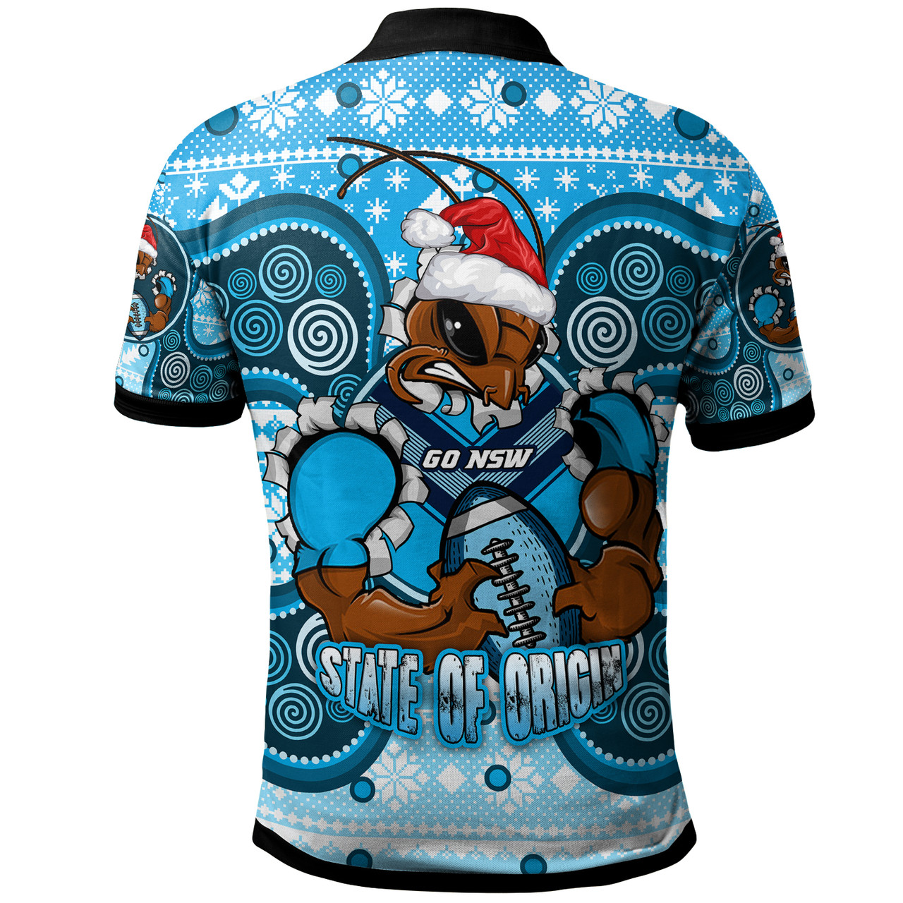 Cockroaches Christmas Polo Shirt - Custom NSW Blues Cockroaches Mascot ...