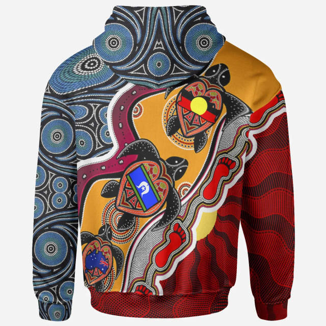 Australia Hoodie - Australia Aboriginal Inspired Dots With Turtle and ...