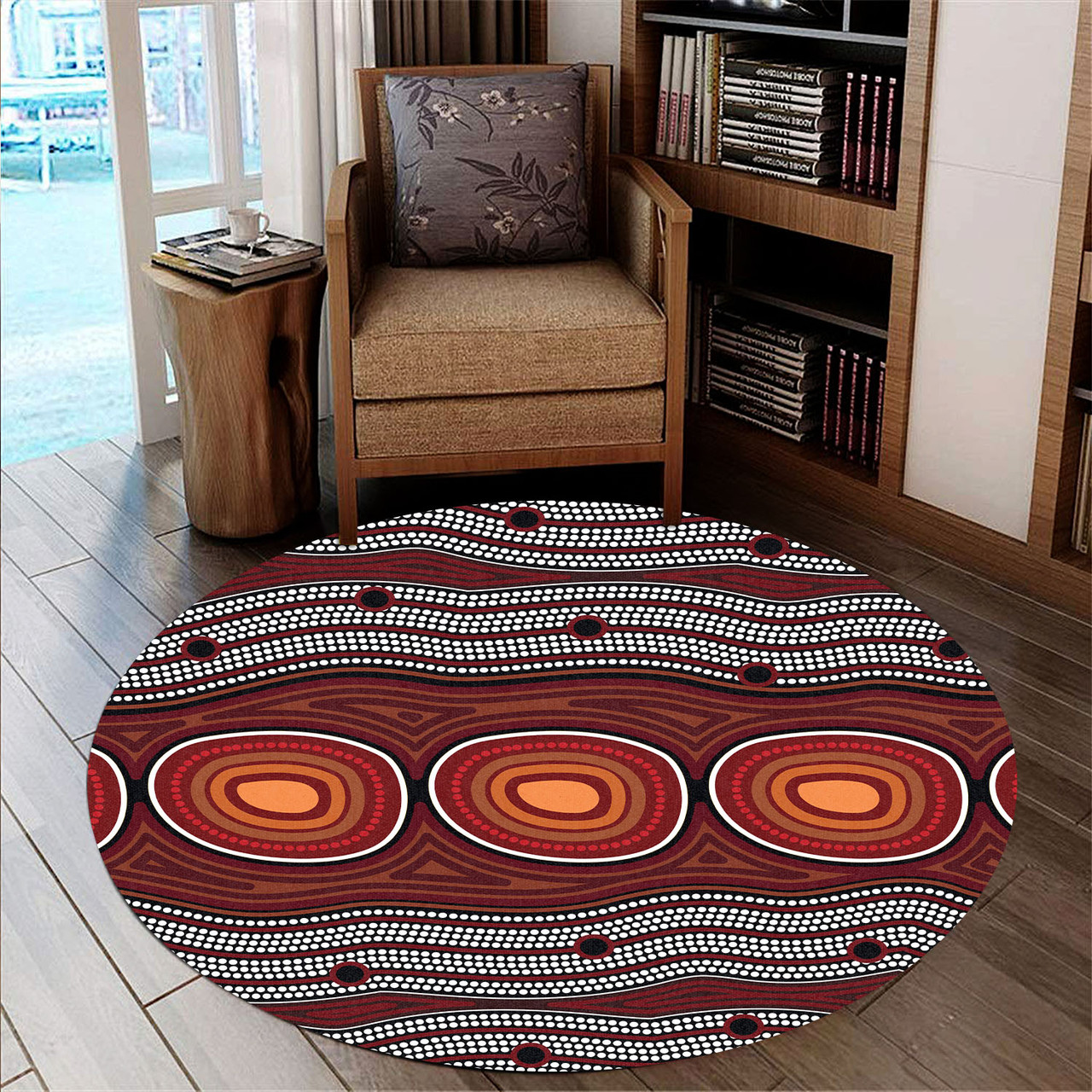 Australia Aboriginal Inspired Round Rug - Aboriginal Connection Concept ...