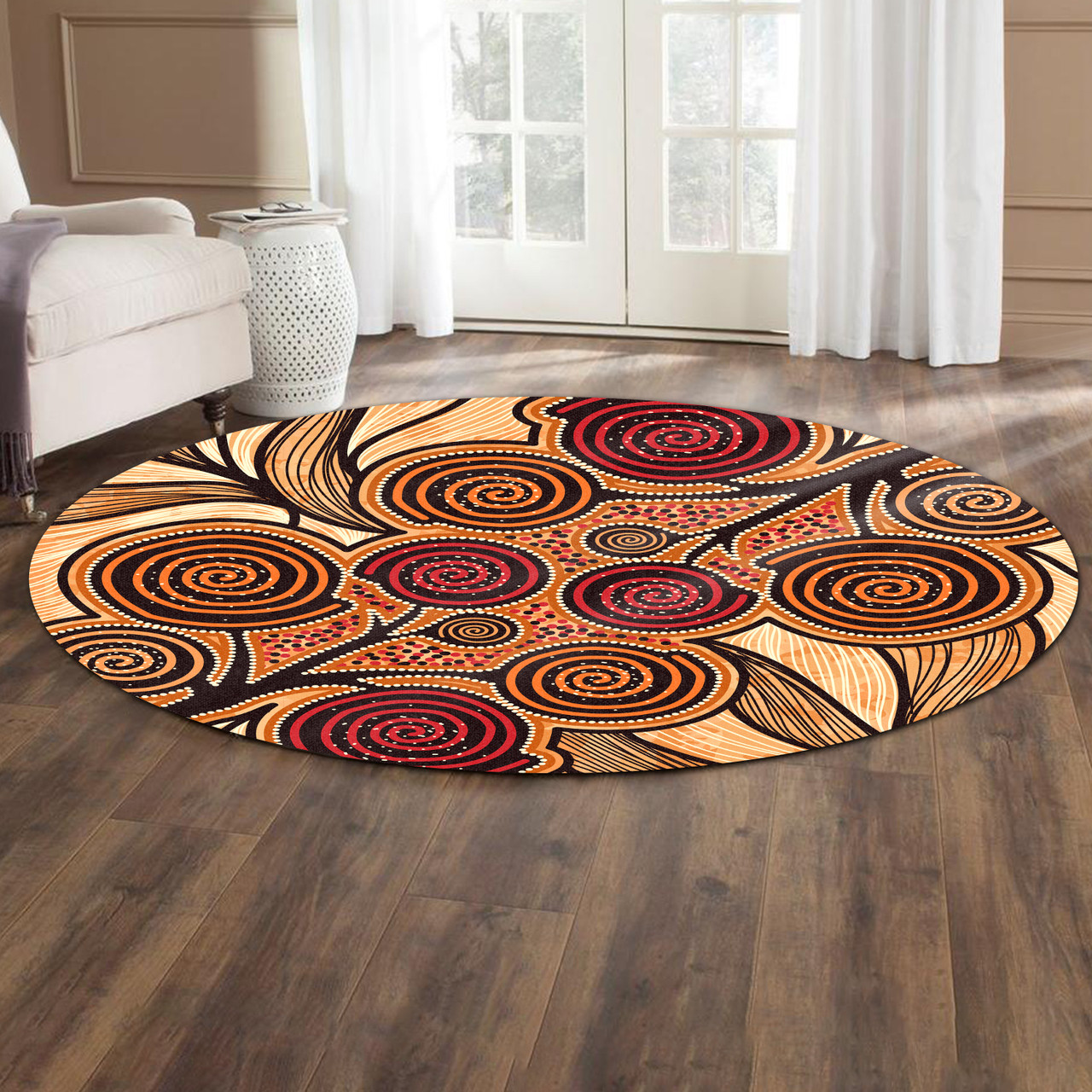 Australia Aboriginal Inspired Round Rug - Indigenous Tree Aboiginal ...