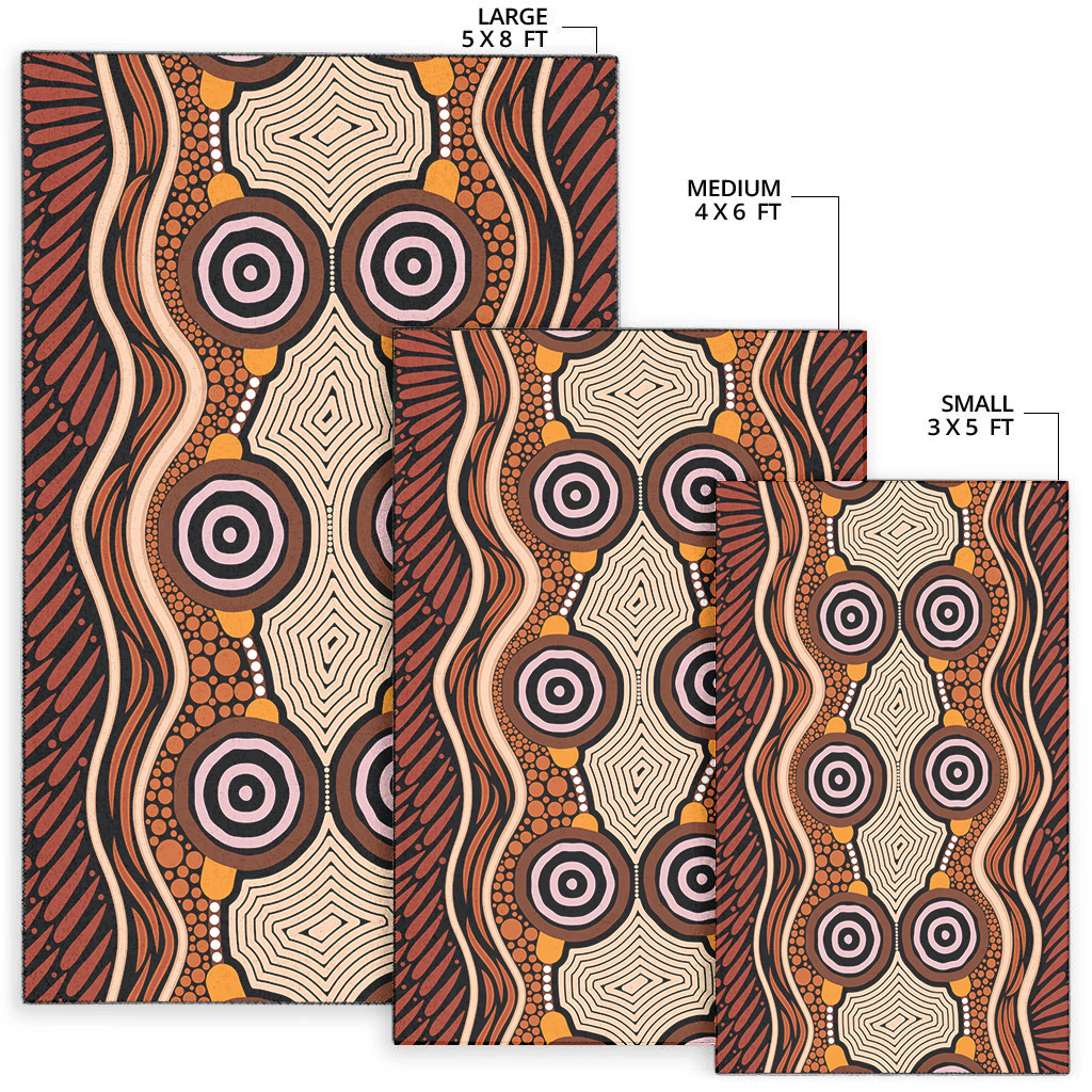 Australia Aboriginal Inspired Area Rug - Brown Dot Design Vector ...