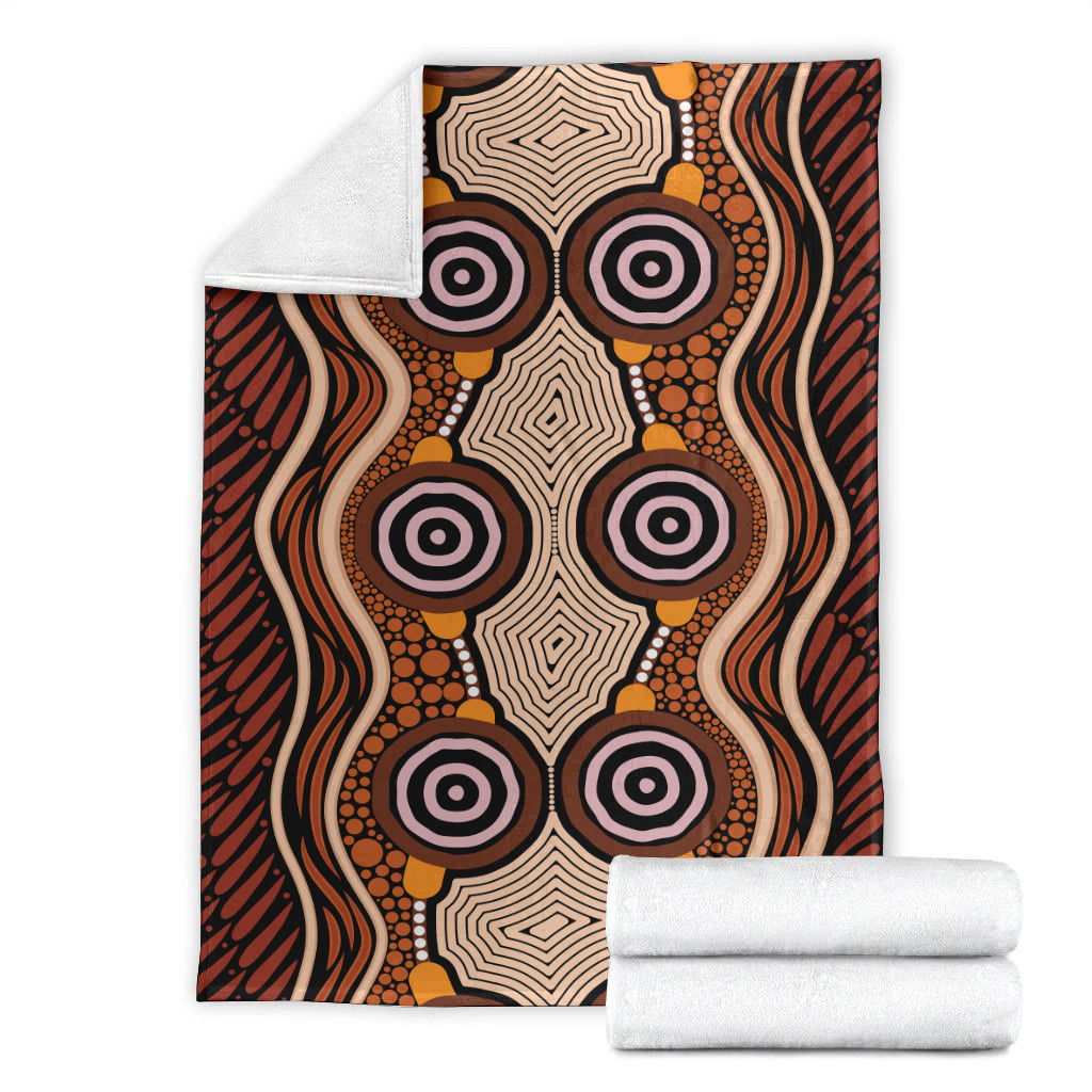 Australia Aboriginal Inspired Blanket - Brown Dot Design Vector ...