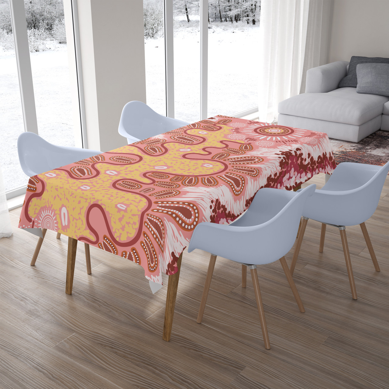 Australia Aboriginal Inspired Tablecloth - Aboriginal Inspired Pattern ...