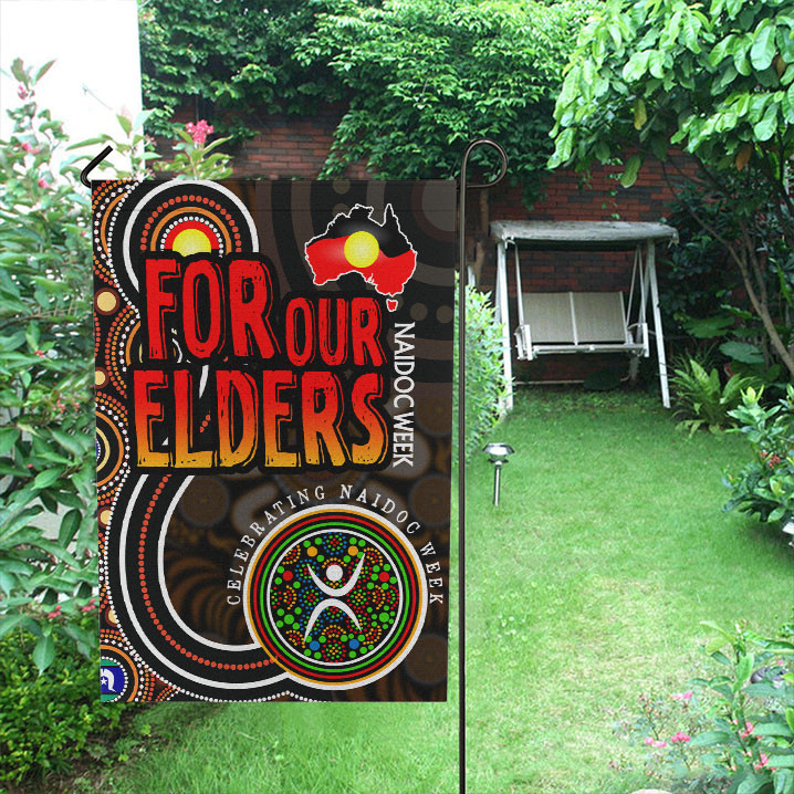 Naidoc Week Flag - For Our Elders Aboriginal Inspired Dot Art Flag