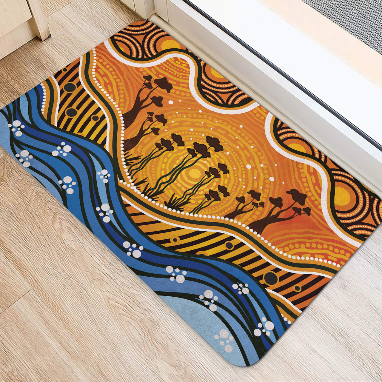 Australia Aboriginal Inspired Door Mat - Aboriginal Dot Art Vector ...