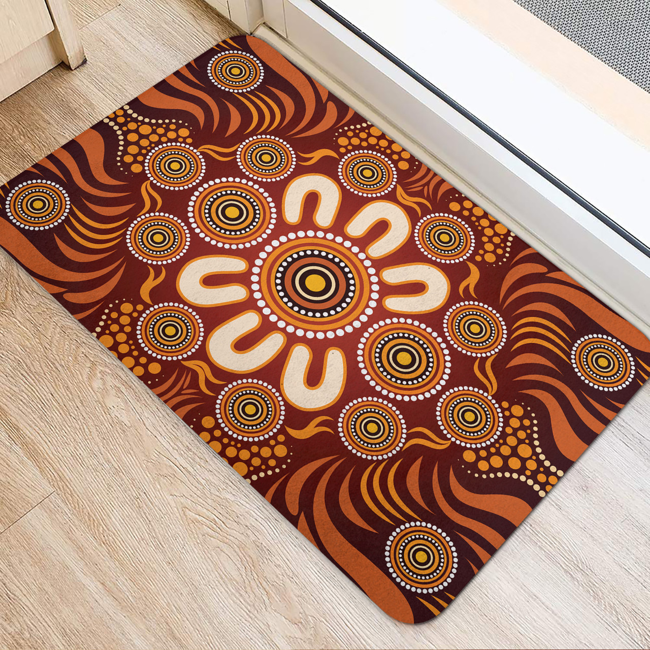 Australia Aboriginal Inspired Door Mat - Aboriginal Art Dot Painting ...